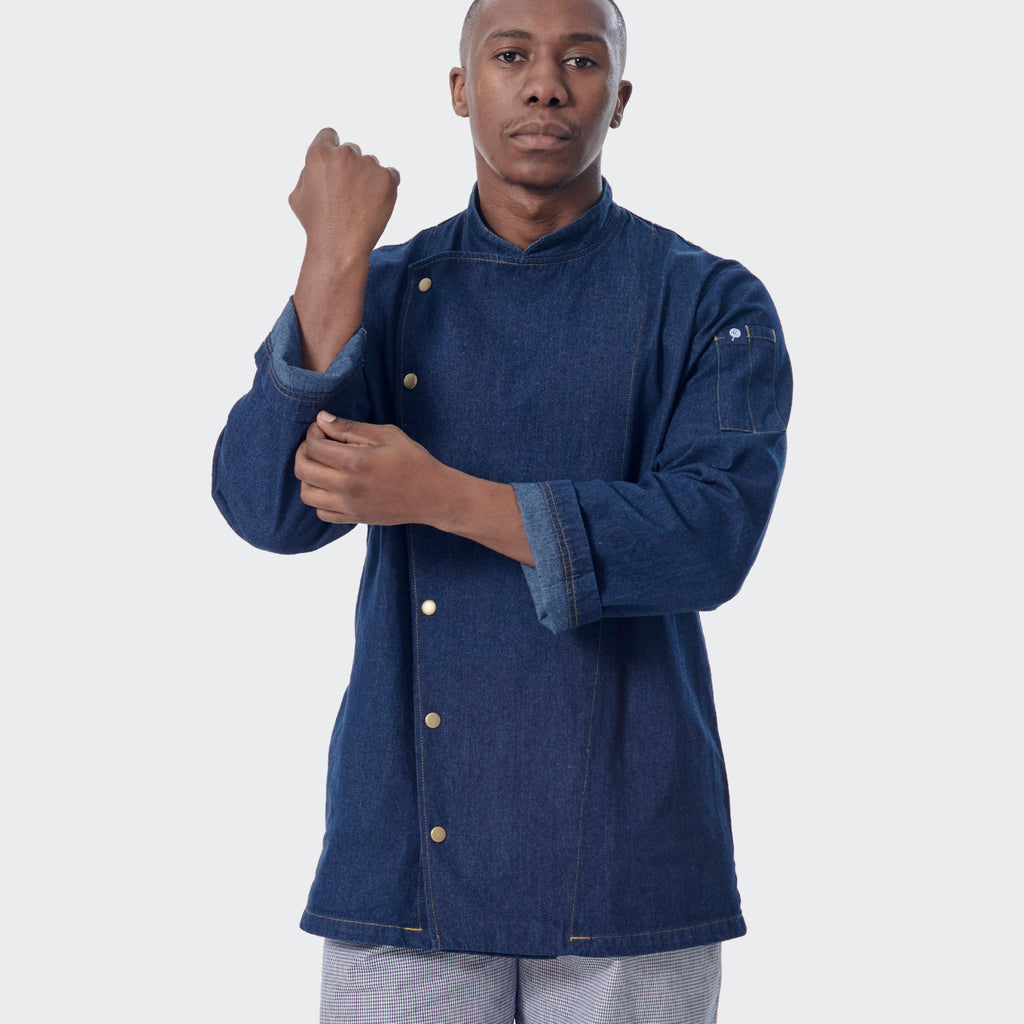 Chef Jacket - Rhodes Denim Long Sleeve – Rolando Chefwear